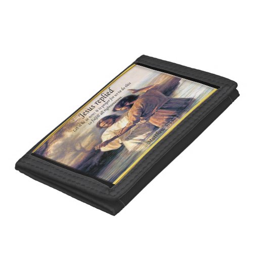 Jesus Christ Baptism image one Trifold Wallet | Zazzle