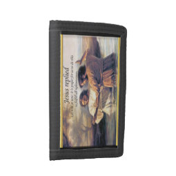 Jesus Christ Baptism image one Trifold Wallet | Zazzle