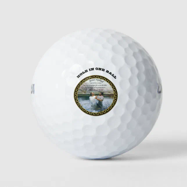 Jesus Christ Baptism image two Golf Balls | Zazzle