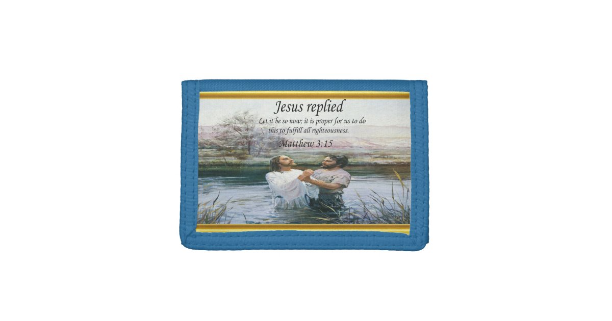 Jesus Christ Baptism image two Trifold Wallet | Zazzle