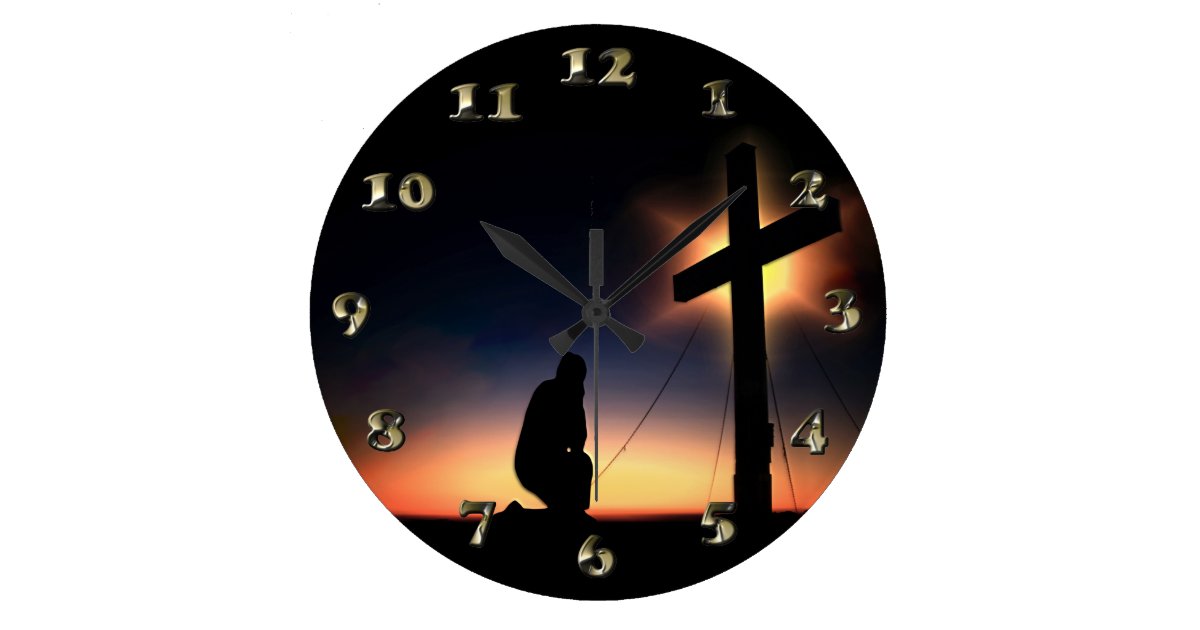 Jesus Christ Crucifixion Cross Large Clock | Zazzle.com
