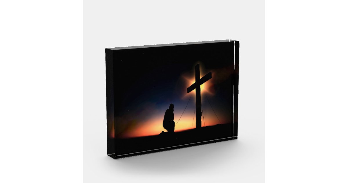 Jesus Christ Crucifixion Cross Photo Block | Zazzle