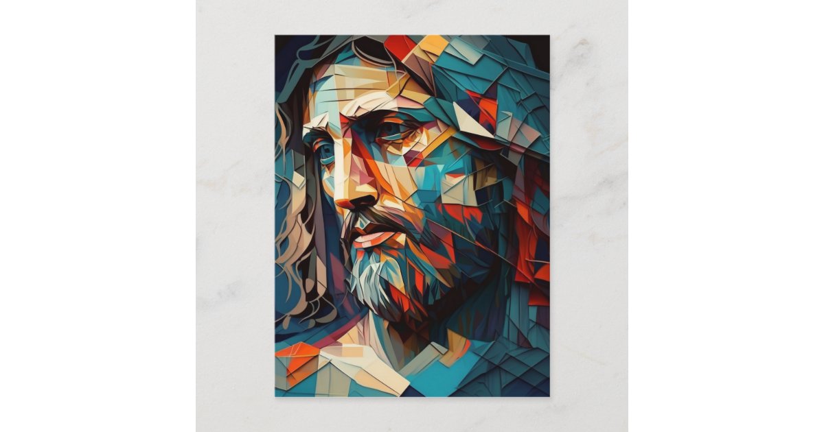 Jésus Christ cubisme Postcard | Zazzle