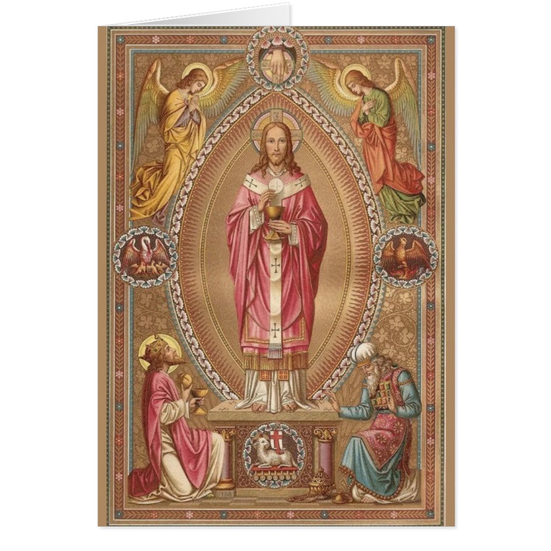 Jesus Christ Eucharist Catholic Mass Offering Card | Zazzle