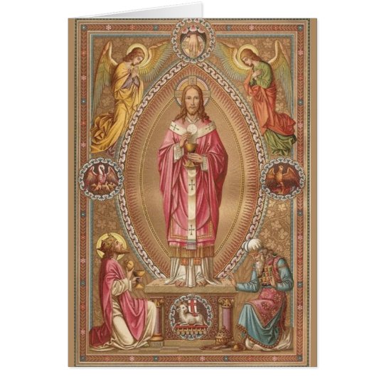 Jesus Christ Eucharist Catholic Mass Offering Card | Zazzle.com
