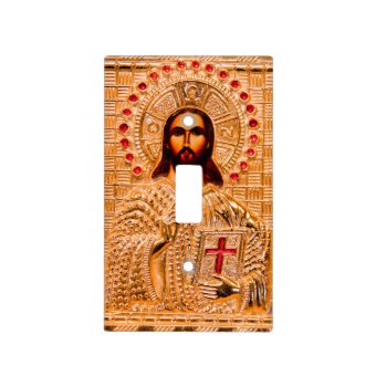 Jesus christ golden icon light switch cover | Zazzle