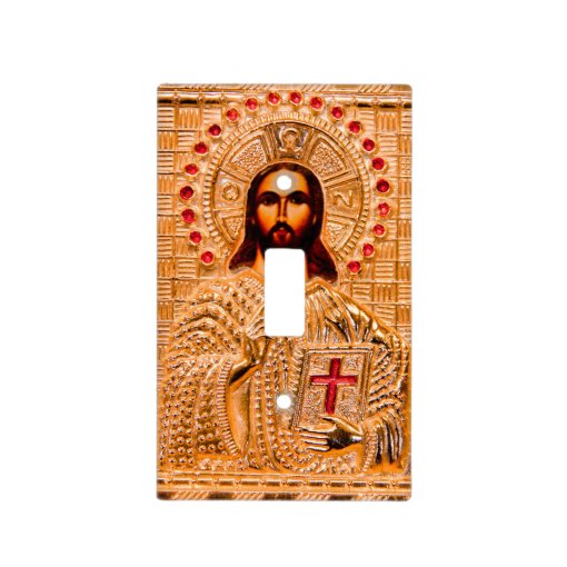 Jesus christ golden icon light switch cover | Zazzle