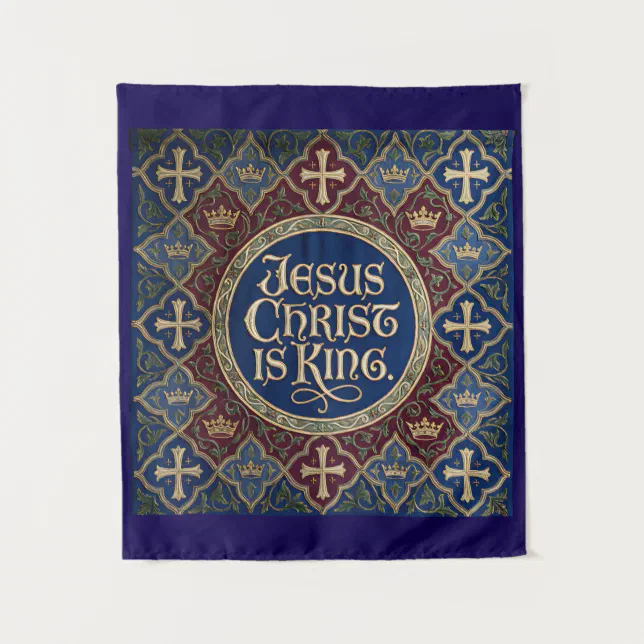 'Jesus Christ is KING' Christian Inspired Tapestry | Zazzle
