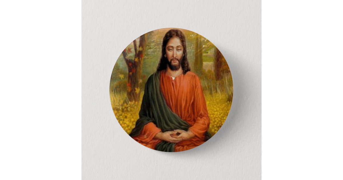 Jesus Christ Meditation Pinback Button | Zazzle