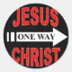 Jesus Christ One Way Classic Round Sticker | Zazzle