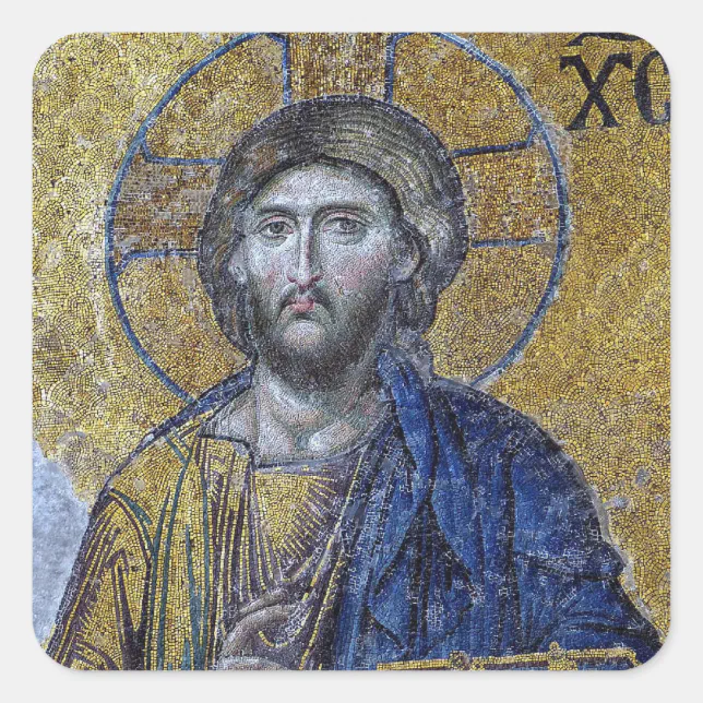 Jesus Christ Orthodox Christian Icon Square Sticker | Zazzle