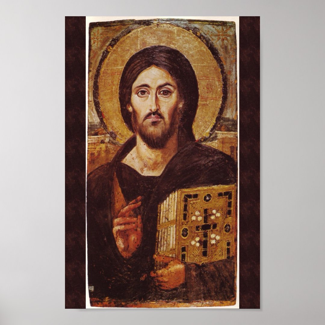 Jesus Christ Pantocrator Christian Icon Poster | Zazzle