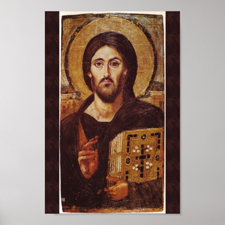 Jesus Christ Pantocrator Christian Icon Poster | Zazzle