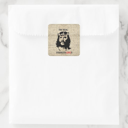 Jesus Christ revolutionary Square Sticker | Zazzle