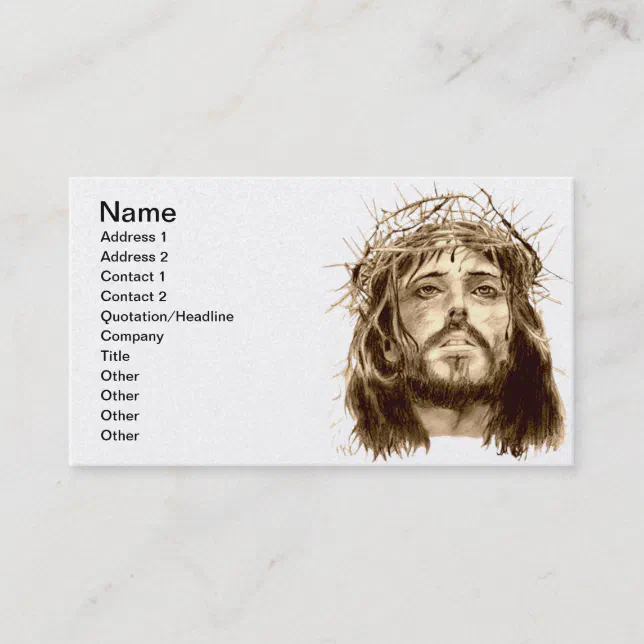 Jesus Christ with a Crown of Thorns Business Card | Zazzle