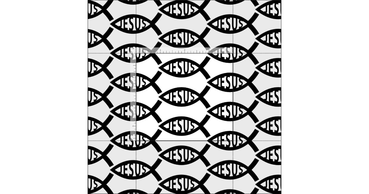 Jesus Christian Fish Pattern Fabric | Zazzle