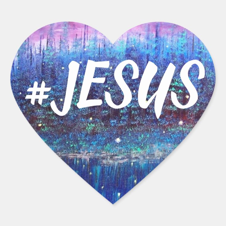 #JESUS | Christian Heart Sticker | Zazzle