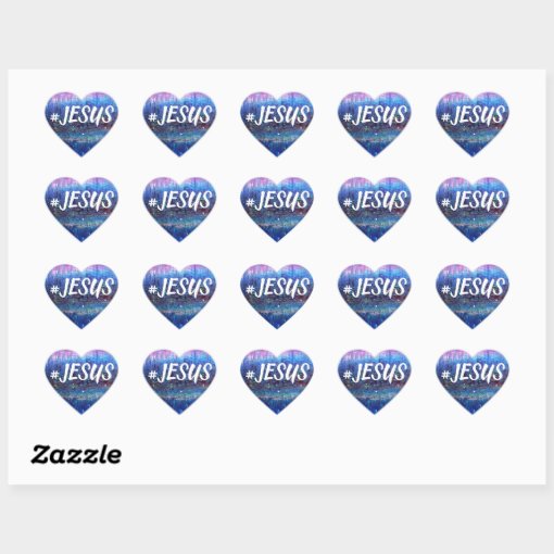 #JESUS | Christian Heart Sticker | Zazzle