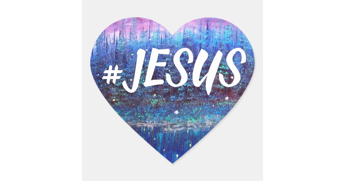 #JESUS | Christian Heart Sticker | Zazzle