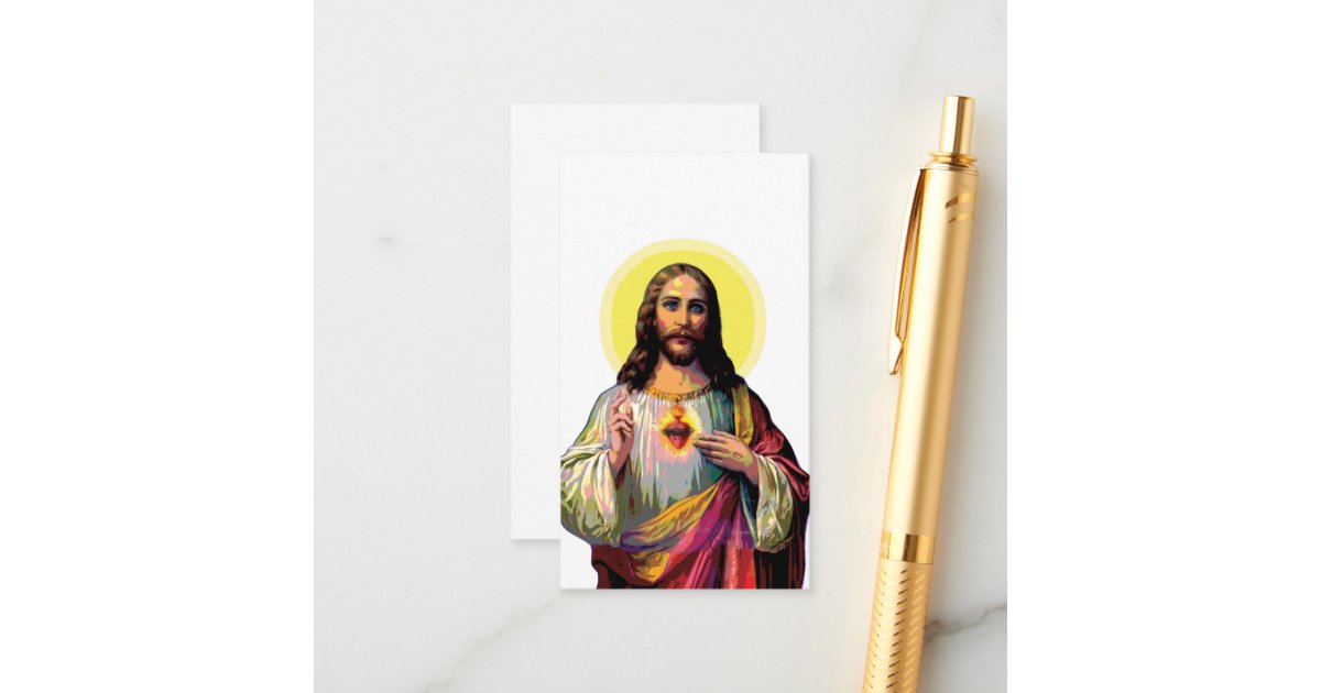 Jesus Christus in Pop Art Style Enclosure Card | Zazzle