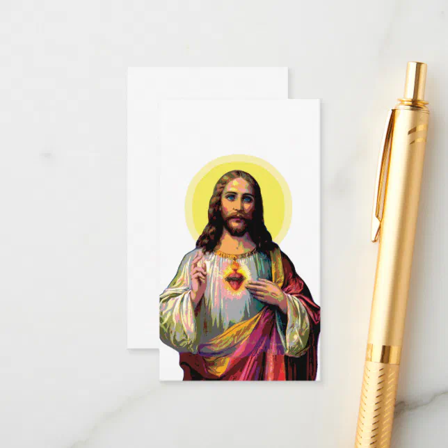 Jesus Christus in Pop Art Style Enclosure Card | Zazzle