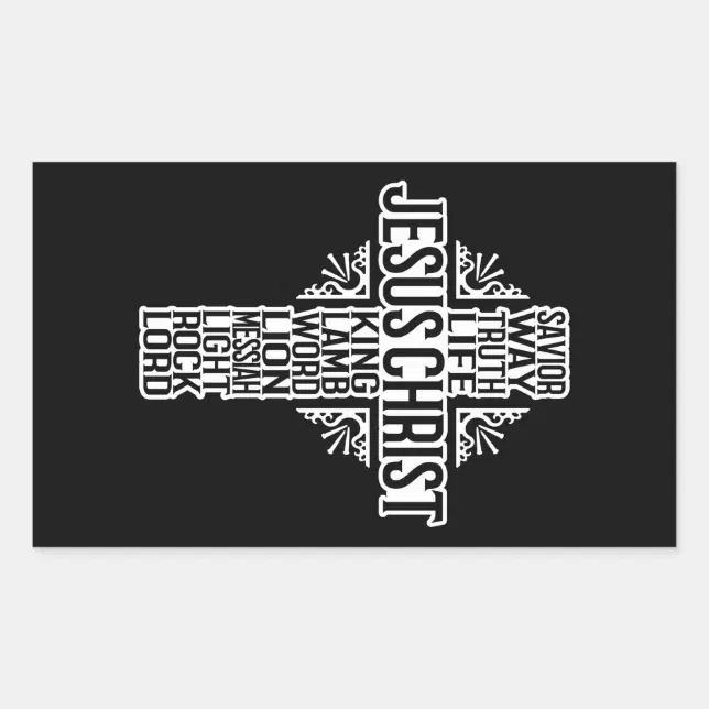 JESUS CROSS - NAMES OF CHRIST Sticker | Zazzle