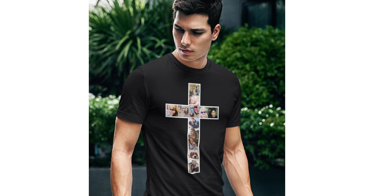 Jesus Cross Photo Collage T-Shirt | Zazzle