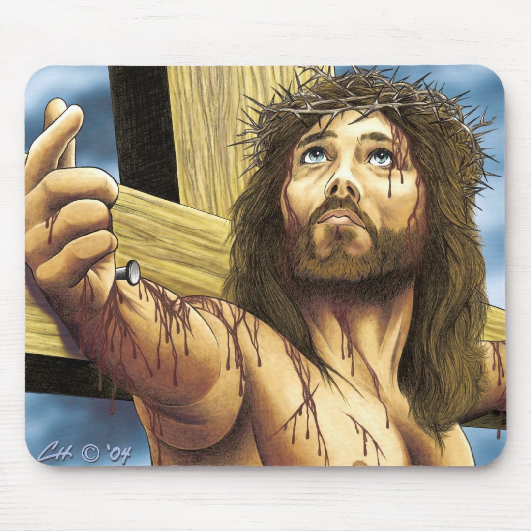 Jesus Crucified Mouse Pad | Zazzle