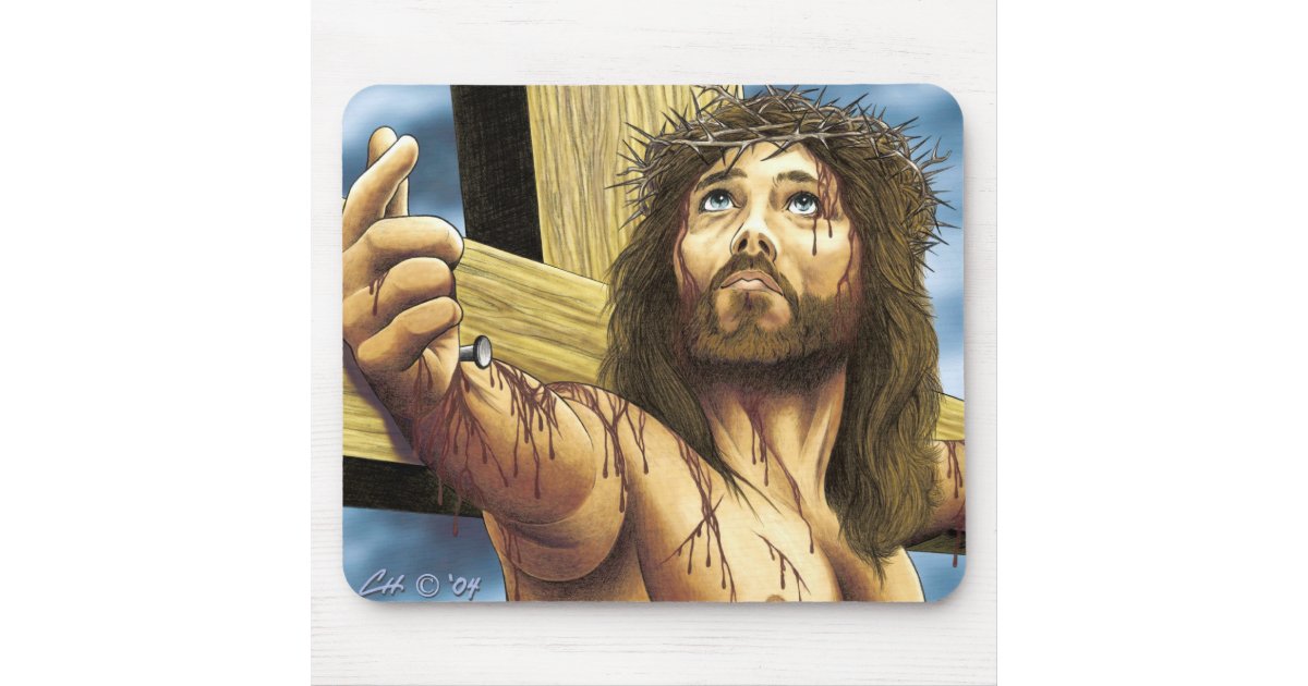 Jesus Crucified Mouse Pad | Zazzle
