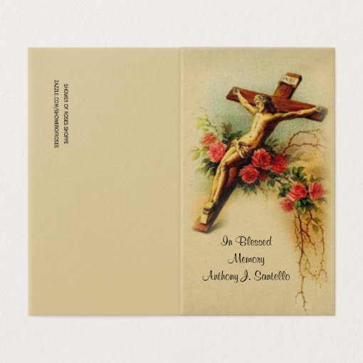 Jesus Crucifix Catholic Funeral Holy Card | Zazzle