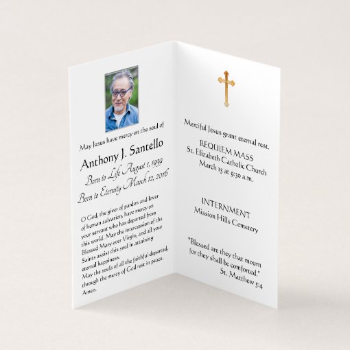Jesus Crucifix Catholic Funeral Holy Card | Zazzle
