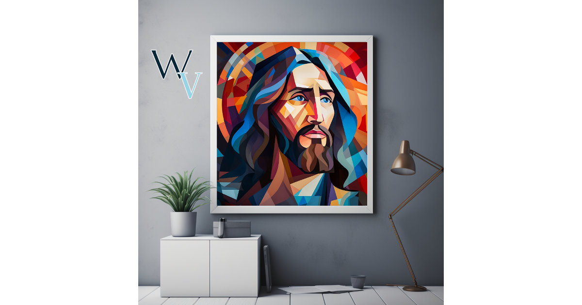Jesus Cubism Art Poster | Zazzle
