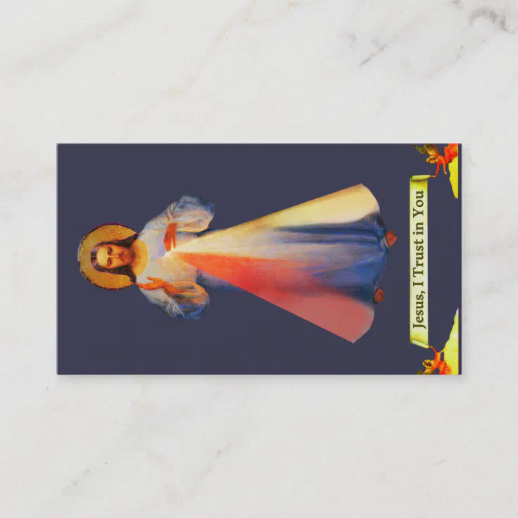 Jesus Divine Mercy Business Holy Card | Zazzle