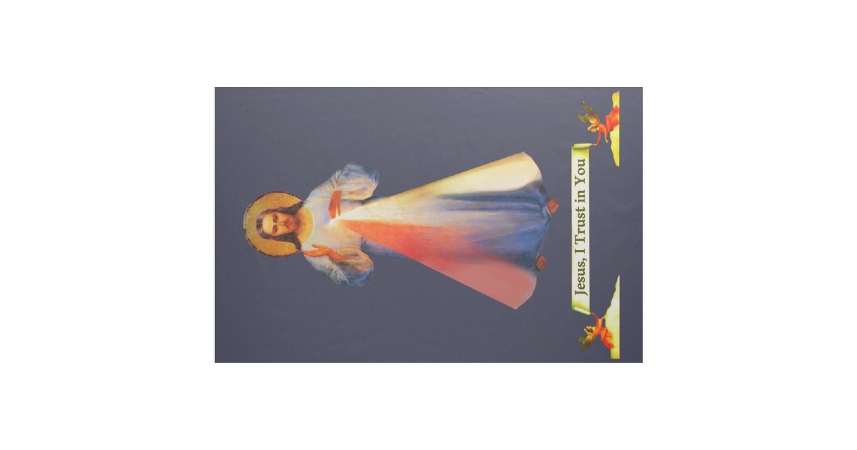 Jesus Divine Mercy fabric | Zazzle