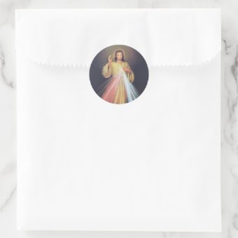 Jesus Divine Mercy First Holy Communion Classic Round Sticker | Zazzle