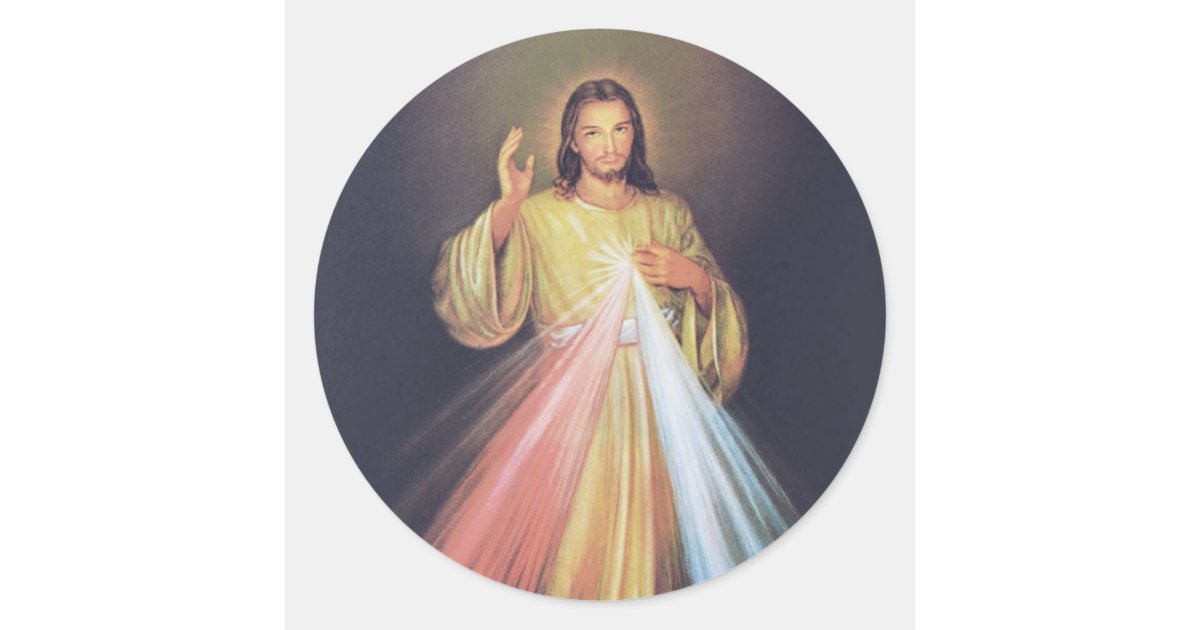 Jesus Divine Mercy First Holy Communion Classic Round Sticker | Zazzle