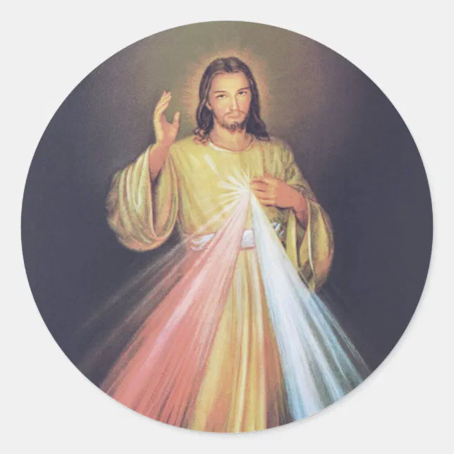 Jesus Divine Mercy First Holy Communion Classic Round Sticker | Zazzle