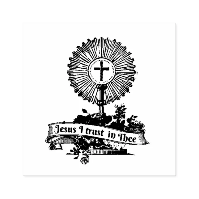 Jesus Eucharist Monstrance Religious Divine Mercy Rubber Stamp | Zazzle