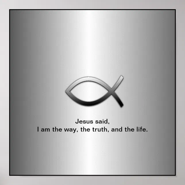 Jesus Fish Christian Ichthys Bible Verse Poster | Zazzle