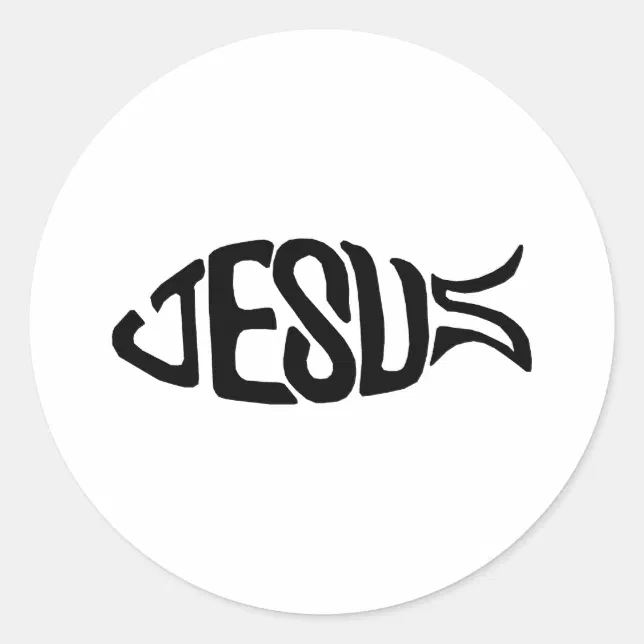 Jesus Fish Classic Round Sticker | Zazzle