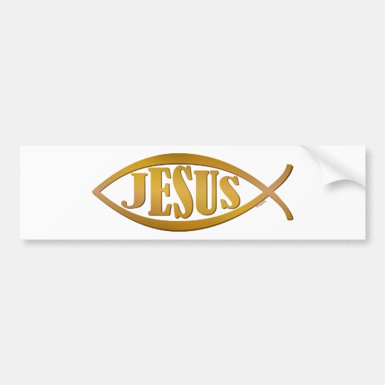 Jesus & Fish Symbol Bumper Sticker | Zazzle.com
