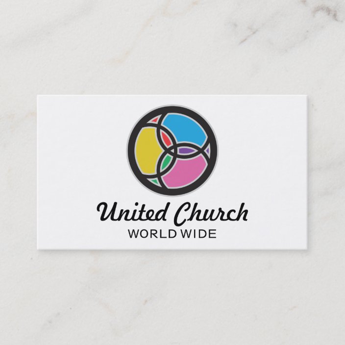 Jesus Fish Trinity Stained Glass Multicolored Logo Business Card ...