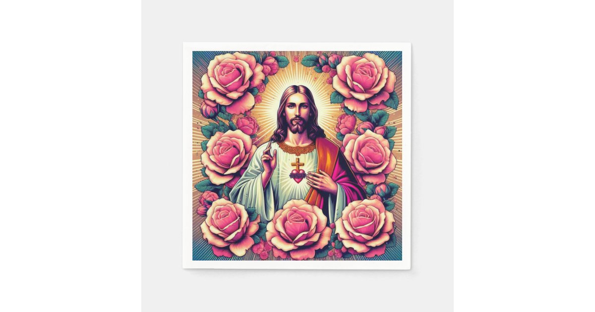 Jesus flower napkins! napkins | Zazzle