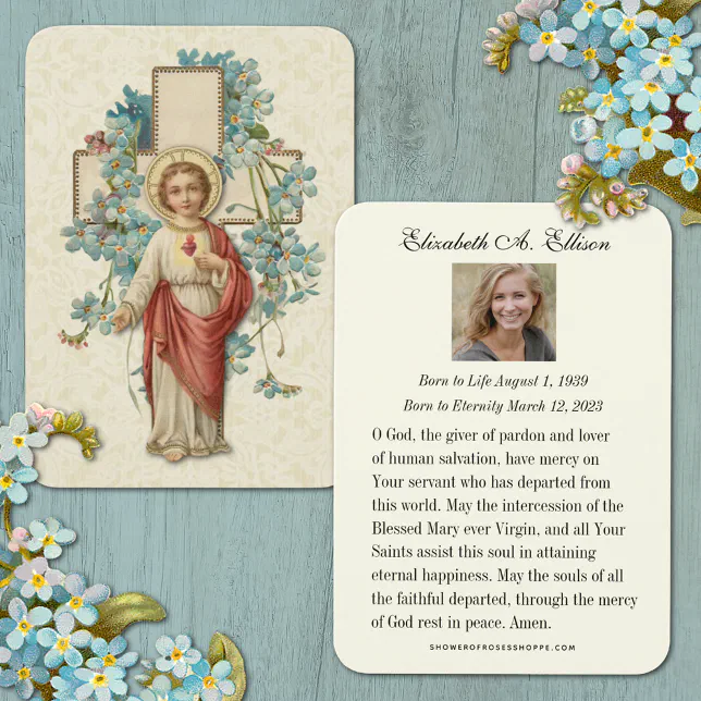 Jesus Funeral Memorial Prayer Holy Card | Zazzle