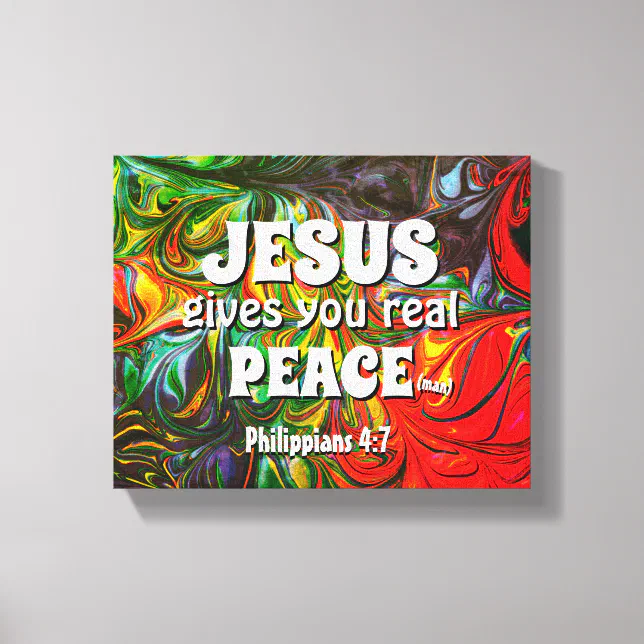 JESUS GIVES YOU REAL PEACE Abstract Green Canvas Print | Zazzle