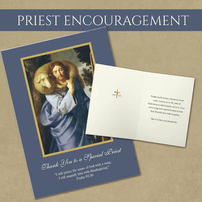 Jesus Good Shepherd Priest Encouragement Card | Zazzle