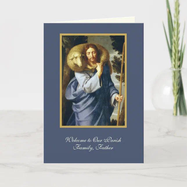 Jesus Good Shepherd Welcome Parish Priest Card | Zazzle