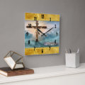 Jesus hanging from a christian crucifixion cross square wall clock | Zazzle