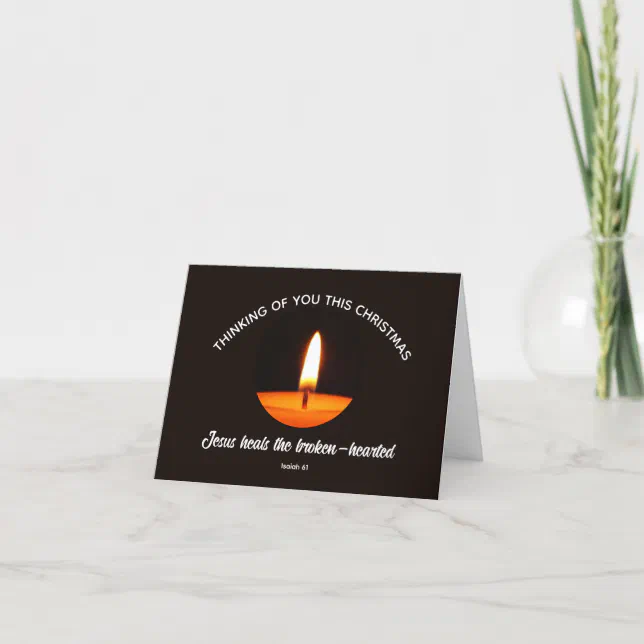 Jesus Heals THINKING OF YOU Christmas Sympathy Holiday Card | Zazzle