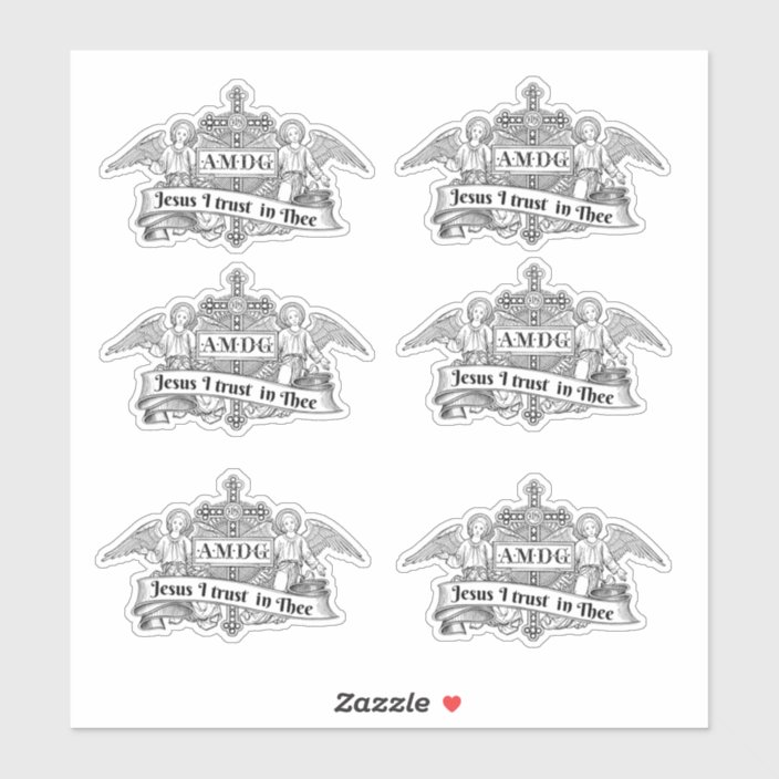 Jesus I Trust Angels Religious AMDG Sticker | Zazzle.com